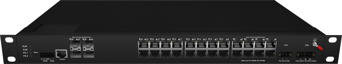 75 Series 2XSFP 24G Industrial Ethernet Switches Rack Mounted 24 Port ...